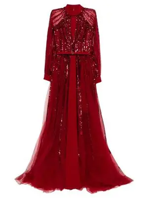 SAIID KOBEISY Embroidered Dress - Red