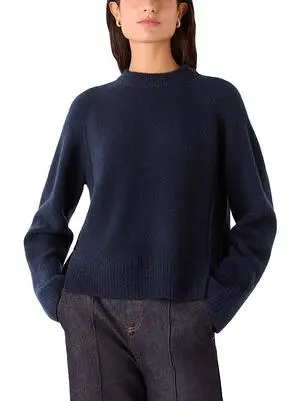 Whistles Side Split Knit Top - Navy