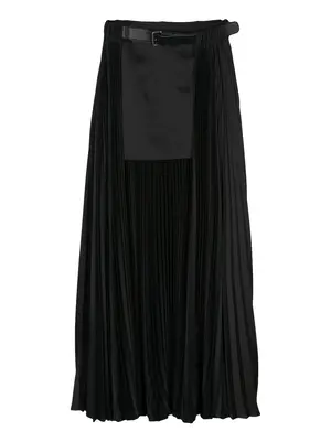 PETER DO Pleated-overlayer Belted Maxi Skirt - Black