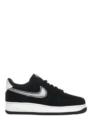 Nike Air Force 1 '07 Lv8 Embroidered Swoosh Sneakers - Black/sail