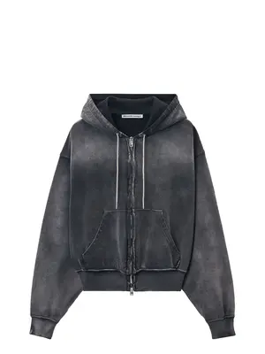 Alexander Wang Rhinestone Washed Effect Hoodie - Black