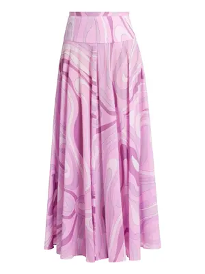 Emilio Pucci Marmo-print Maxi Skirt - Pink