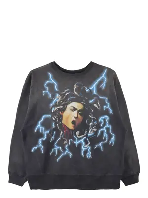 SAINT MXXXXXX Medusa Graphic Print Sweater - Black
