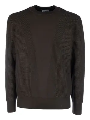 PAOLO PECORA Virgin Wool Jumper - Brown