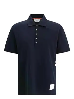 Thom Browne 4-bar Cotton Polo Shirt - Blue