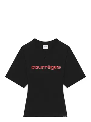 COURREGES Logo-print T-shirt - Black