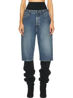 Alaïa High-waisted Bermuda Shorts - Blue Vintage