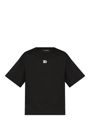 Dolce & Gabbana Logo-embroidered T-shirt - Black