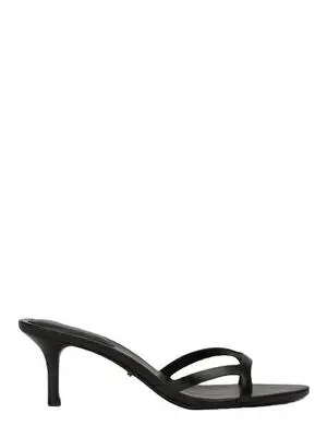 TONY BIANCO Daisy Leather Slide Sandal - Black Como