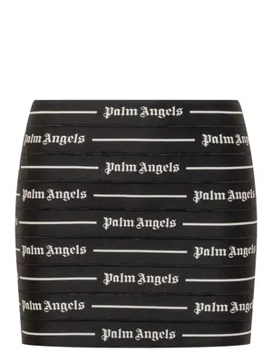 Palm Angels Logo Mini Skirt - Black