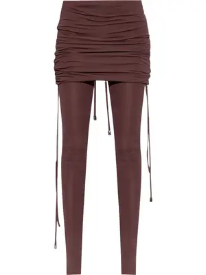 Attico Draped-design Leggings - Brown