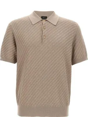 Brioni Knitted Polo Shirt - Neutrals