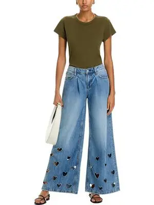 DRIFTWOOD Eloise Mid-rise Wide-leg Jeans - Medium Wash