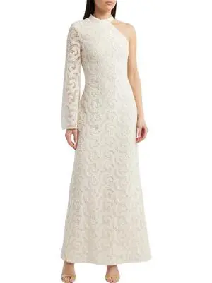 SONYA MODA Salwa One-shoulder Lace Gown - Creme