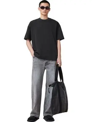 ALLSAINTS Haven Embroidered Logo Oversized T-shirt - Jet Black