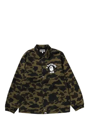 A BATHING APE 1st Camo Nylon Tussah Coach Jacket - Green