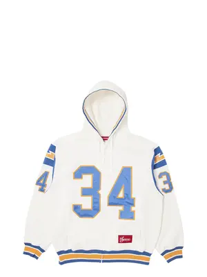 Supreme Football Zip Up Hooded Sweatshirt - White