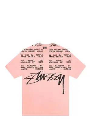 StÜssy Locations Tee Pigment Dyed 'coral - Pink