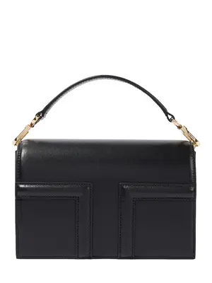 TOTÊME T-flap Mini Leather Crossbody Bag - Black
