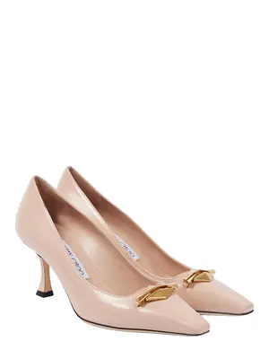 JIMMY CHOO Ryker 70 Embellished Leather Pumps - Pink