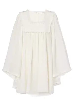 Chloé Silk Crêpe Minidress - White