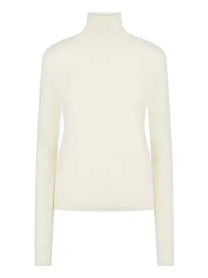 RÓHE Jersey Turtleneck Top - White