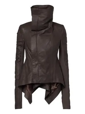 Rick Owens Naska Leather Biker Jacket - Brown