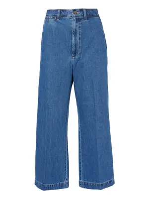 Polo Ralph Lauren Cropped Wide-leg Jeans - Blue