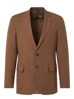 Ralph Lauren Purple Label Silk And Linen Single-breasted Blazer - Brown