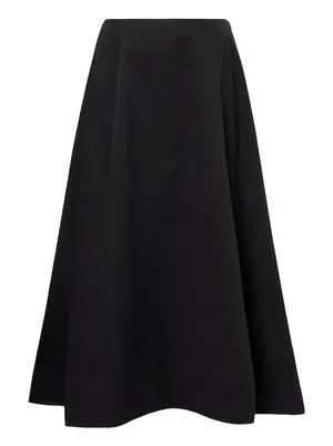 Balenciaga Cotton Twill Midi Skirt - Black