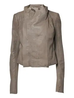 Rick Owens Leather Biker Jacket - Grey