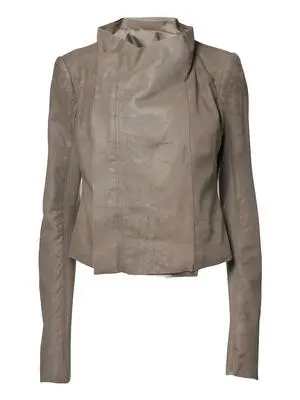 Rick Owens Leather Biker Jacket - Grey
