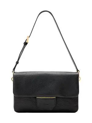 ALLSAINTS Ondine Grain Leather Shoulder Bag - Black