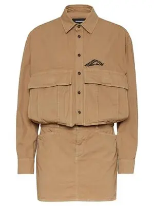 Dsquared2 Icon-print Shirt Dress - Neutrals