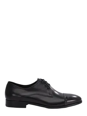FABI Leather Brogue Lace Up Shoes - Black