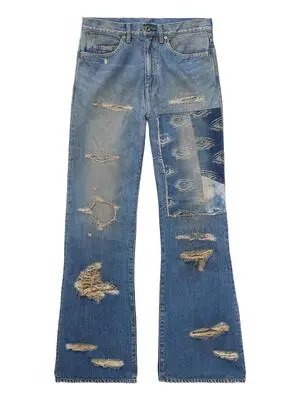 Kapital Flared Patchwork Jeans - Blue