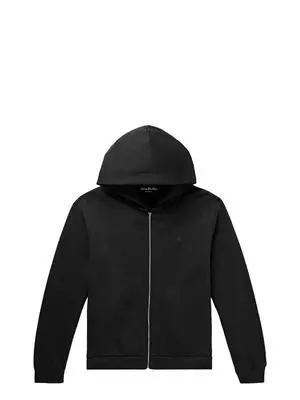 Acne Studios Fupiter Logo-appliquéd Zip-up Hoodie - Black