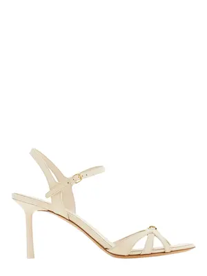 FERRAGAMO Vara Buckle High Heel Sandals - Neutrals