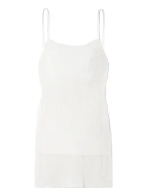 Faithfull The Brand Treillis Crocheted Cotton-blend Tank - White