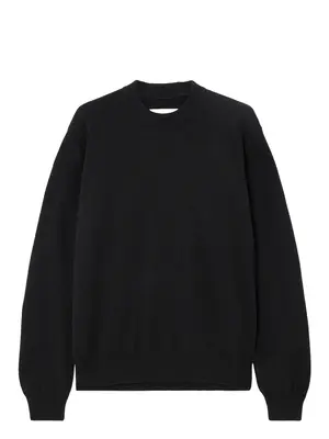JIL SANDER Cashmere And Cotton-blend Sweater - Black