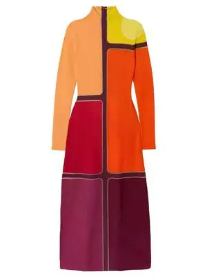 Gabriela Hearst Gabriela Hearst Apollonis Color-Block Midi Dress Orange-0