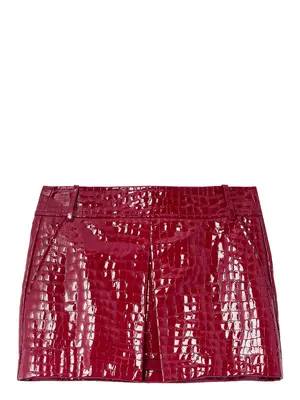 TOM FORD Croc-effect Patent-leather Mini Skirt - Pink