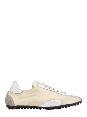 MAISON MARGIELA Leather Lace-up Trainers - Neutrals
