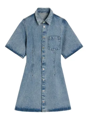 Ami Short-sleeved Shirt Dress - Blue