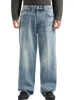 Emporio Armani Relaxed Fit Stonewashed Jeans - Denim Blue