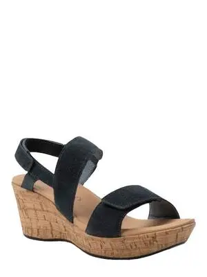 Naot Sunrise Platform Wedge Sandal - Charcoal Suede