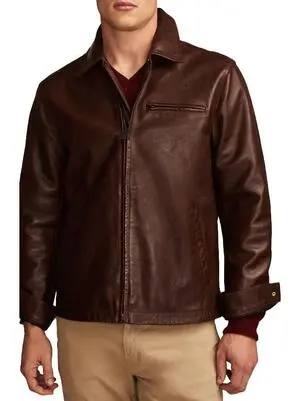 Lucky Brand Leather Touring Jacket - Brown