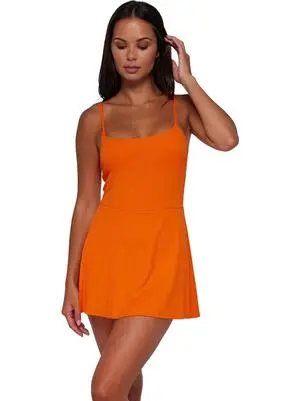 SUNSETS Sunsets Naomi Swim Dress Kumquat Sandbar Rib