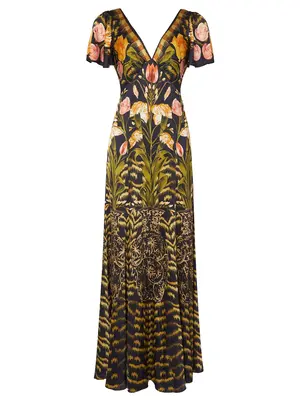 TEMPERLEY LONDON Cleo Floral Gown - Black