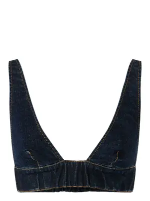 Pinko Denim Crop Top - Blue